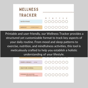 Wellness Tracker Digital Download Pdf, Mental Health Journal Printable ...