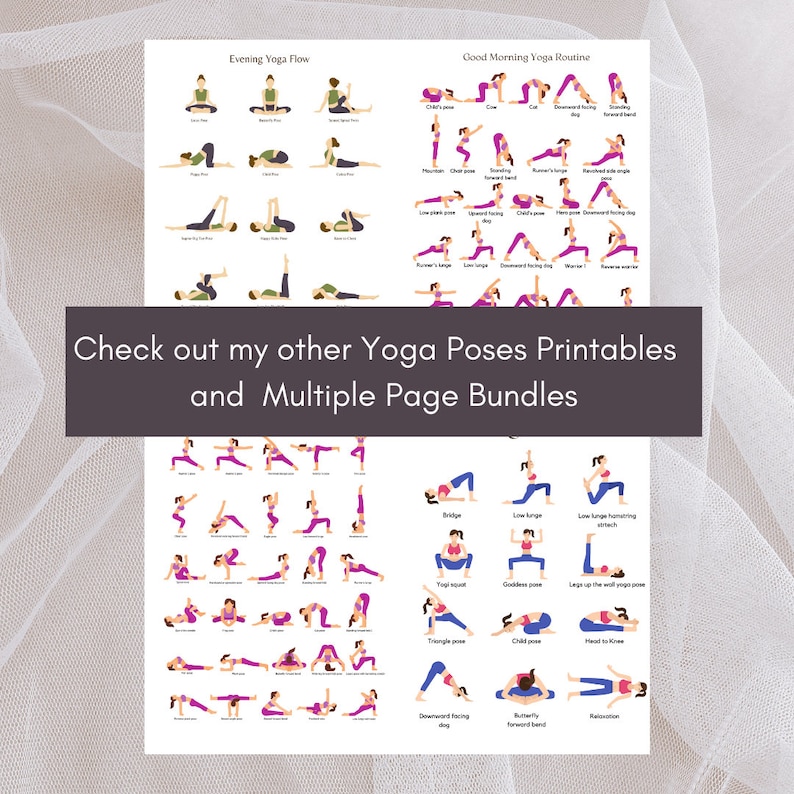 Evening Yoga Flow Printable, 15 Yoga Poses Poster, Yoga Poses Art,yoga ...