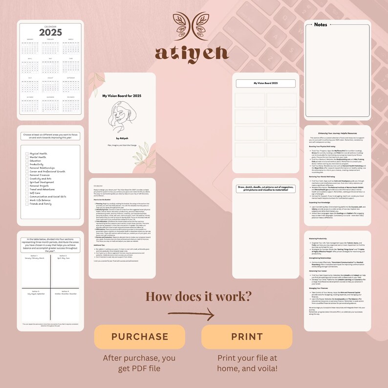 Achieve Your Dreams in 2025: Vision Board Planner & Goal Setting ...