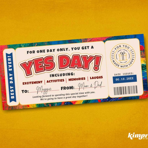 Yes Day Ticket - Etsy