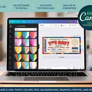 Yes Day Ticket, Kids Best Day Ever Souvenir, Yes Day Gift Certificate ...