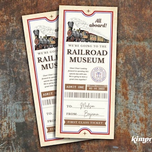 Railroad Museum Ticket Template, Train Experience Certificate, Vintage ...