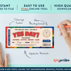 Yes Day Bundle, Kids Best Day Ever Tickets, Yes Day Gift Certificate ...