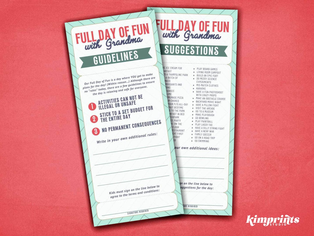 Full Day of Fun Rules & Ideas, Kids Best Day Ever Suggestions, Yes Day ...