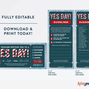 Yes Day Christmas Bundle, Kids Best Day Ever Tickets, Yes Day Gift ...