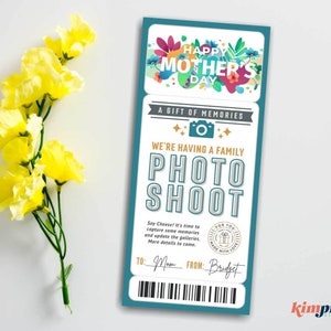 Photo Session Gift Template, Mother's Day Photo Shoot Gift Idea ...