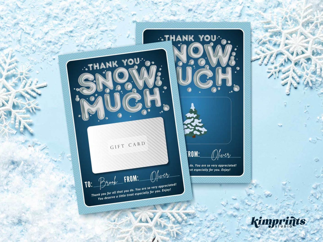 Thank You Snow Much Gift Card Holder, Gift Card Christmas Gift Idea ...