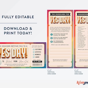 Yes Day Bundle, Kids Best Day Ever Tickets, Yes Day Gift Certificate ...