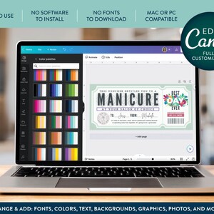 Manicure Ticket Template, Nail Salon Gift Certificate, Manicure ...