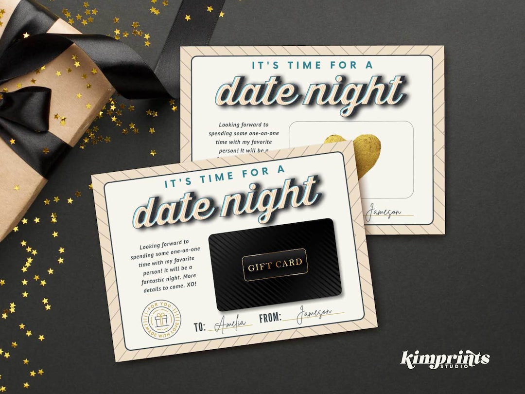 Date Night Gift Card Holder Template, DIY Romantic Valentine ...