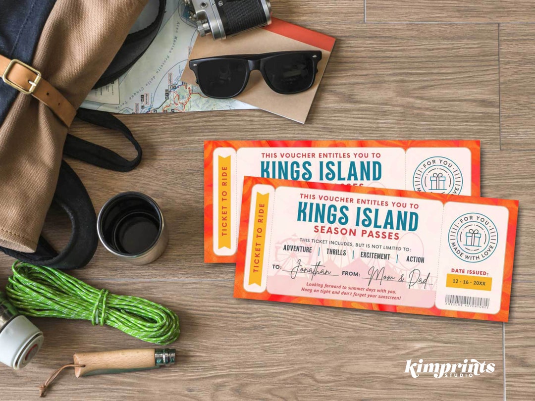 Amusement Park Season Pass Template, Roller Coaster Theme Park Gift ...