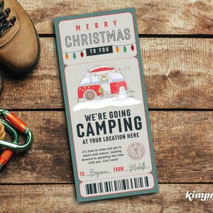 Camping Ticket Template, Winter Camping Gift Certificate, Outdoor ...