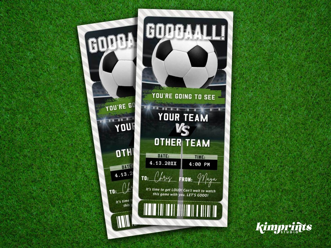Soccer Game Ticket Template, Soccer Gift Certificate, Editable NPSL ...
