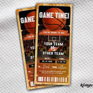 Basketball Ticket Template, Basketball Gift Certificate, NBA Game ...