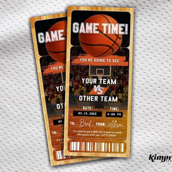 College Basketball Ticket Template - Etsy