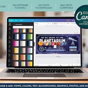 Planetarium Ticket Template, Astronaut Experience Gift Certificate ...