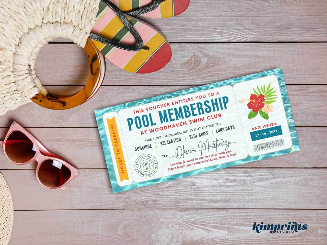 Pool Membership Template, Swim Club Season Pass, Printable Swimming ...