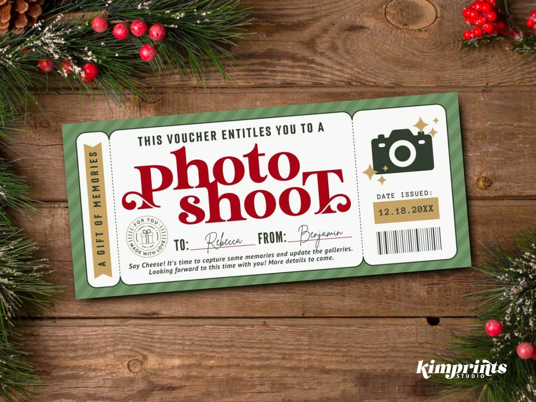 Photo Session Gift Template, Christmas Photo Shoot Gift Idea ...