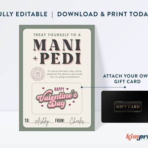 Mani Pedi Gift Card Holder Template, Valentines Day Nail Salon Gift ...