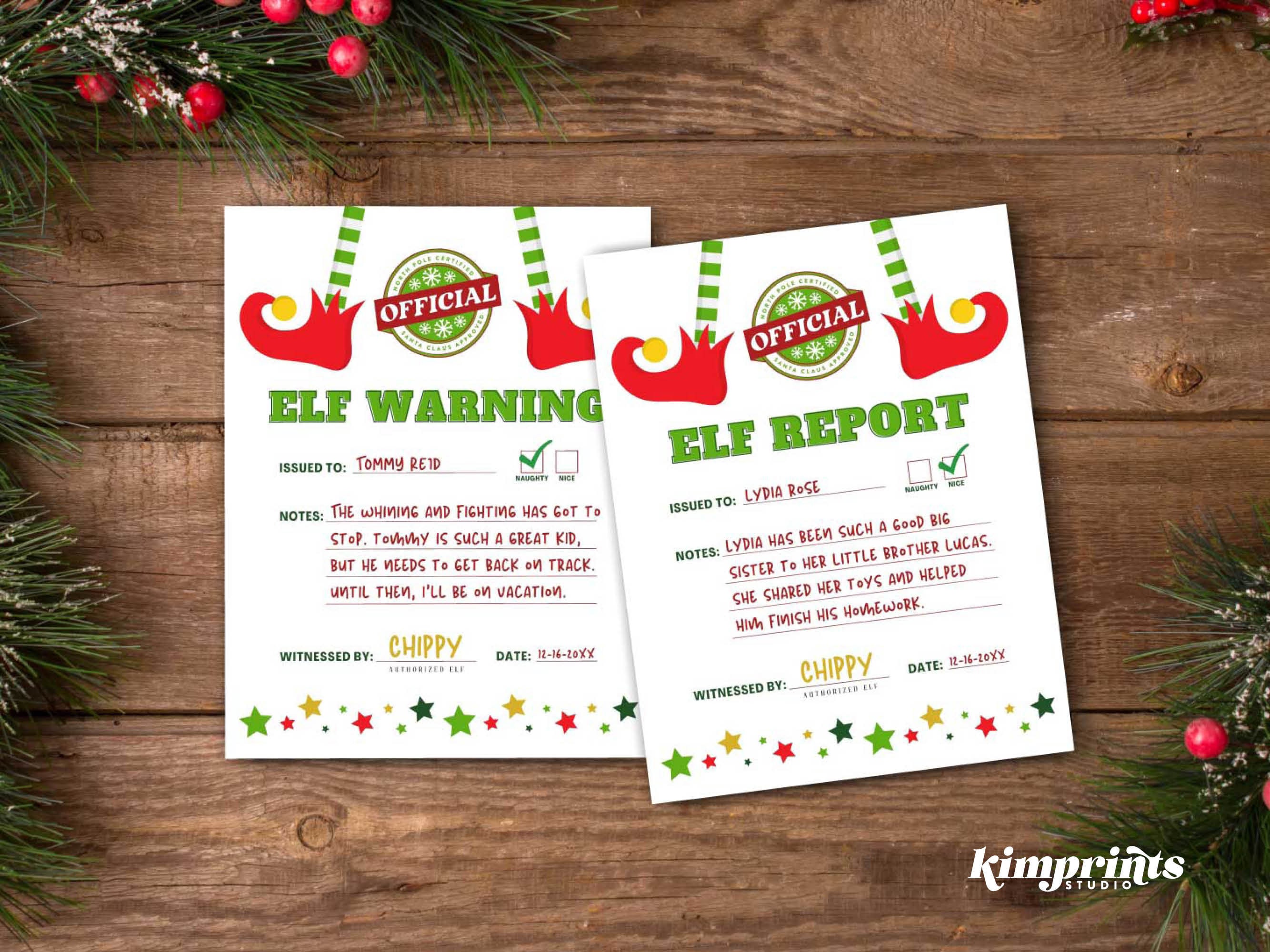 Elf Report Letters, Christmas Elf Stationary, Official Elf Behavior ...