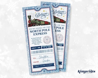 Polar Train Ticket Template, North Pole Train Experience, Christmas ...