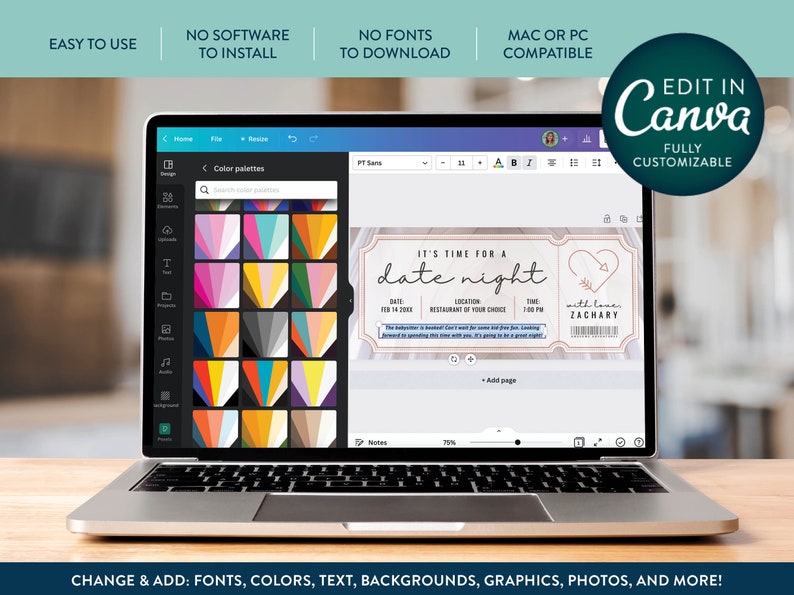 Date Night Ticket Template Couples Fun Experience Gift - Etsy