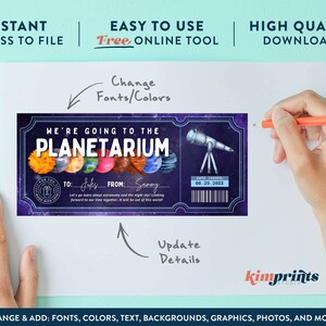 Planetarium Ticket Template, Astronaut Experience Gift Certificate ...