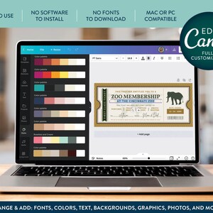 Zoo Membership Ticket Template, Season Pass Gift Certificate, Fun ...
