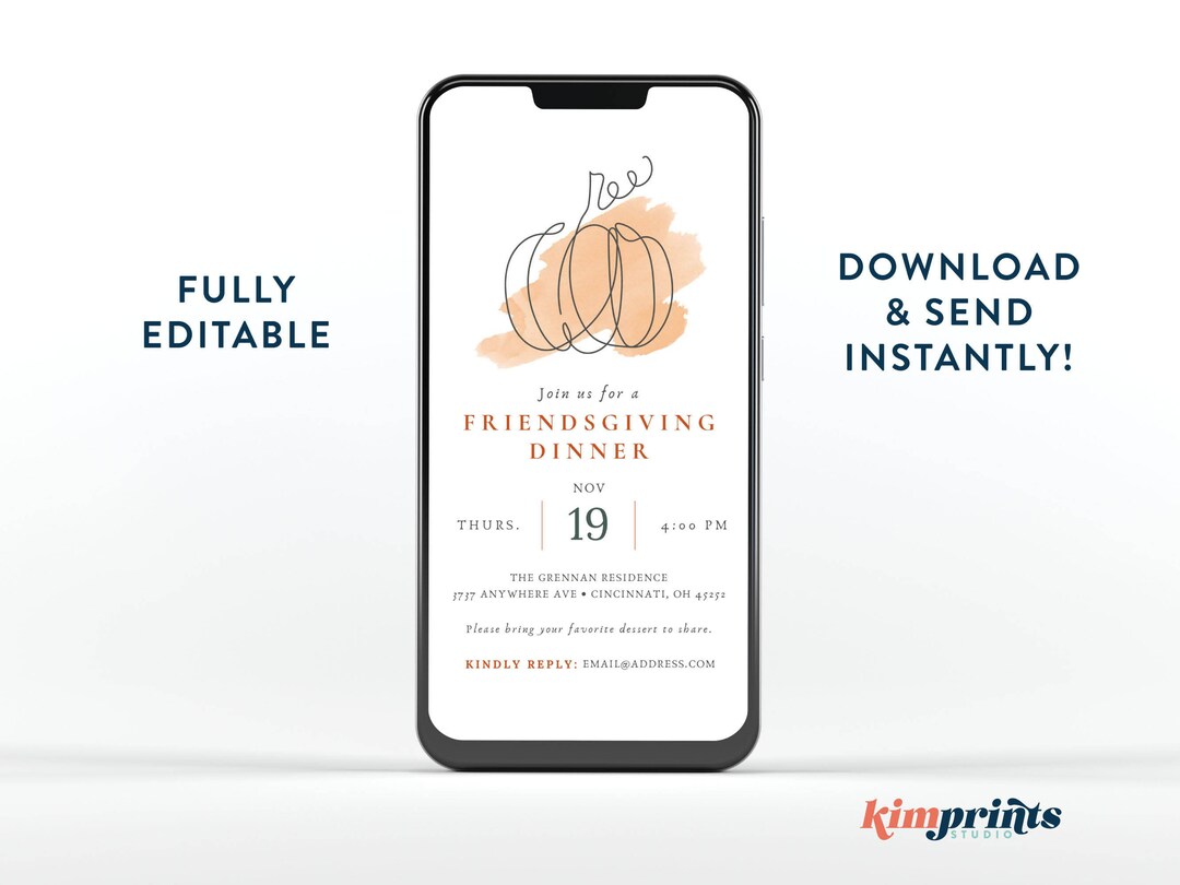 Customizable Friendsgiving Digital Invitation Template - Etsy