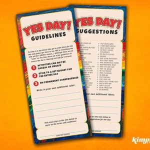 Yes Day Rules & Ideas, Kids Best Day Ever Suggestions, Yes Day ...