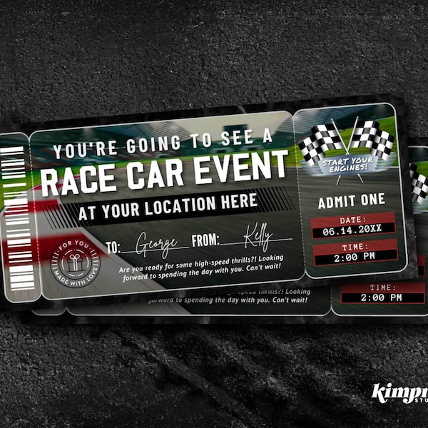 Formula 1 Ticket Template - Etsy