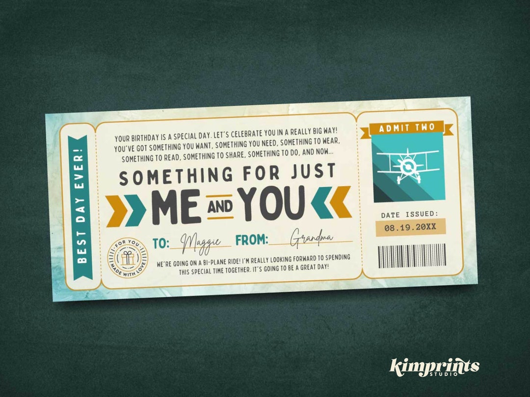Me & You Fun Day Ticket, Want/need/wear/read Experience Gift ...