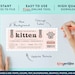 New Kitten Gift Certificate, Surprise Kitten Ticket Template, Printable ...