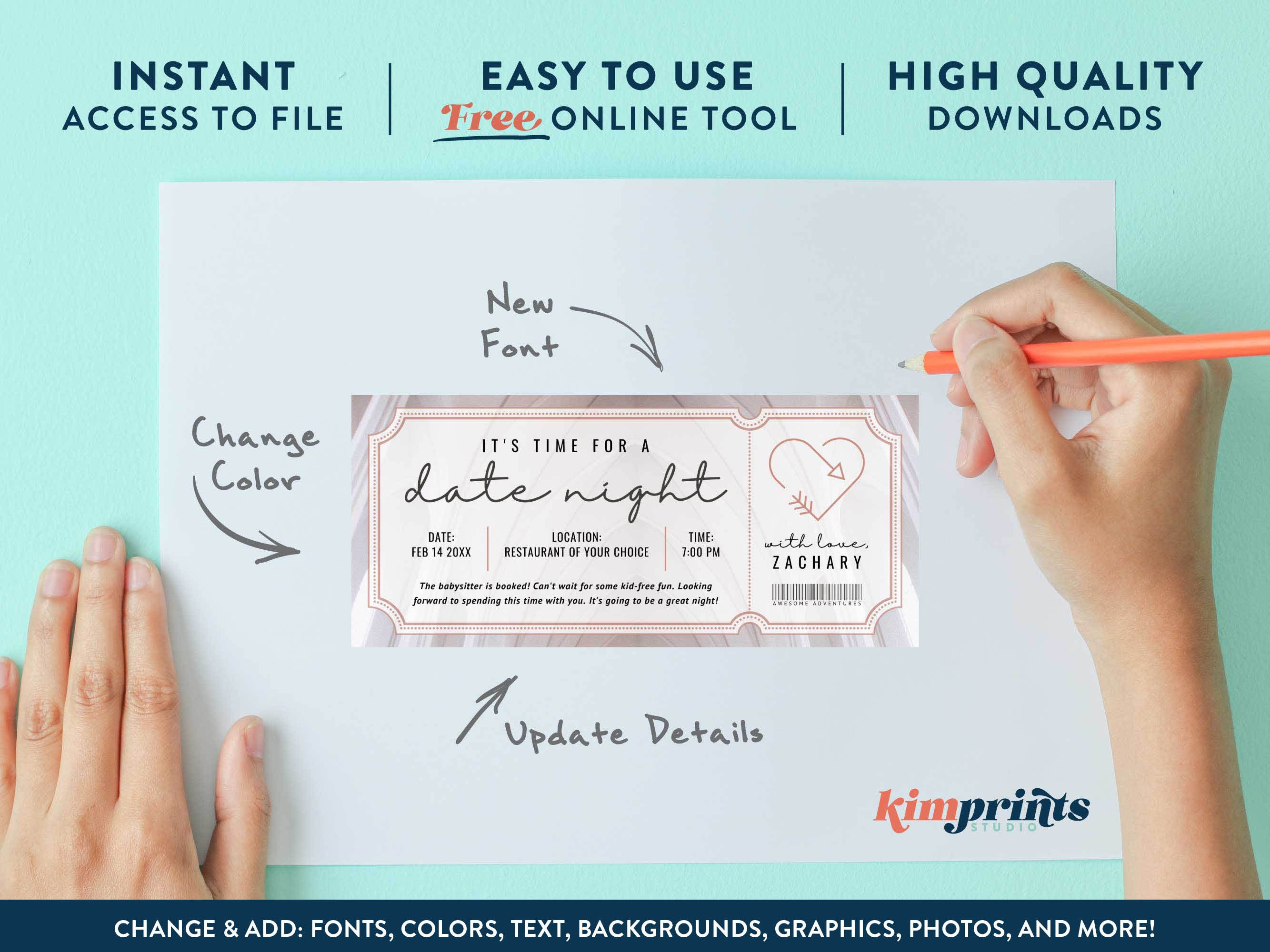 Date Night Ticket Template Couples Fun Experience Gift - Etsy Australia