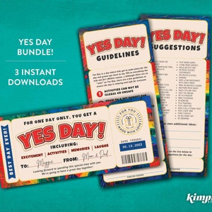 Yes Day Bundle, Kids Best Day Ever Tickets, Yes Day Gift Certificate ...