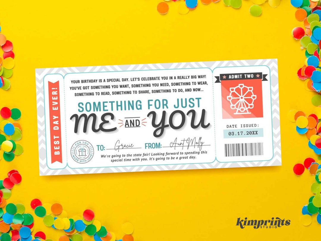 Me & You Fun Day Ticket, Want/need/wear/read Experience Gift ...