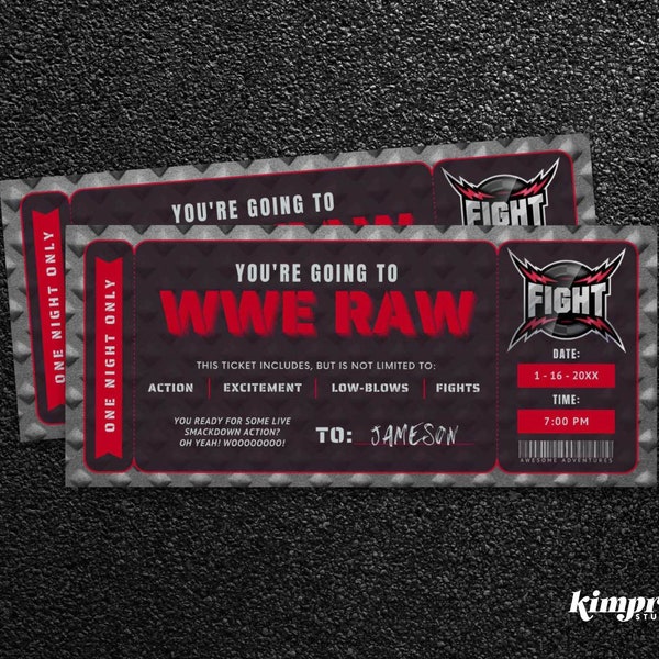 Wwe Souvenir Ticket - Etsy Ireland