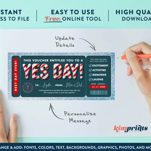 Yes Day Christmas Bundle, Kids Best Day Ever Tickets, Yes Day Gift ...