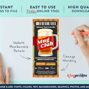 Mug Club Gift Certificate Template, Craft Beer Club Membership Voucher ...