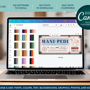 Mani Pedi Ticket Template, Nail Salon Christmas Gift Certificate ...