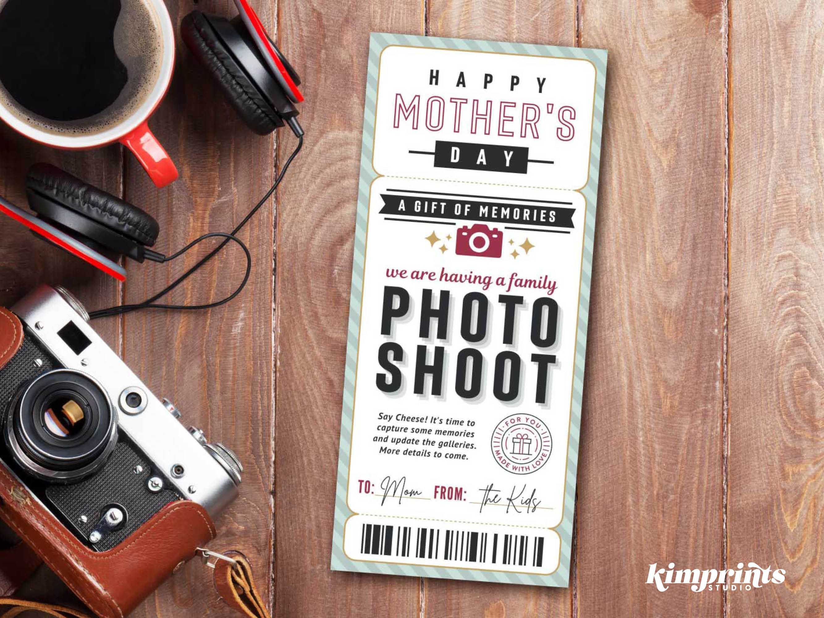 Photo Session Gift Certificate, Mothers Day Photo Shoot Gift Idea ...