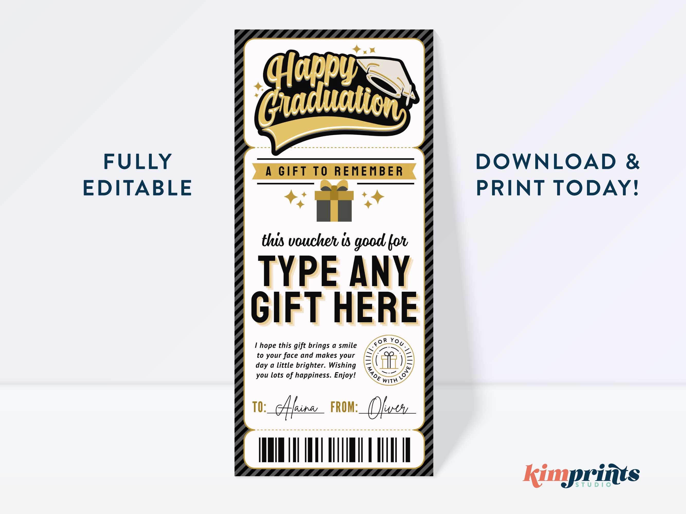 Graduation Custom Gift Voucher Template, Graduation Certificate ...