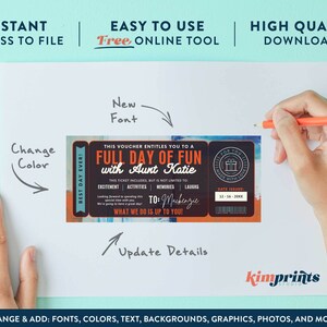 Fun Day Ticket Template, Yes Day Souvenir, Kids Special Experience Gift ...