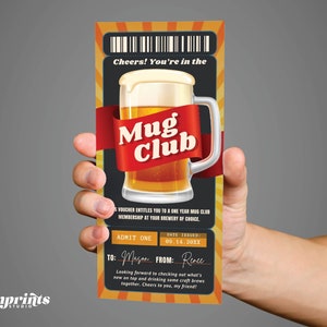 Mug Club Gift Certificate Template, Craft Beer Club Membership Voucher ...