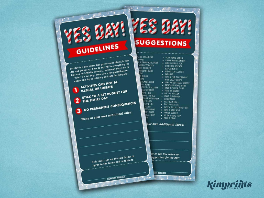 Yes Day Rules & Ideas, Kids Best Day Ever Suggestions, Yes Day ...