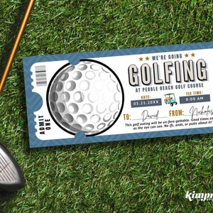 Golfing Ticket Template, Golf Trip Gift Certificate, Round of Golf ...