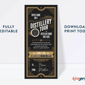 Distillery Tour Ticket Template, Surprise Bourbon Tasting Certificate ...