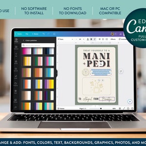 Mani Pedi Gift Card Holder Template, Nail Salon Gift, Mani/pedi Gift ...