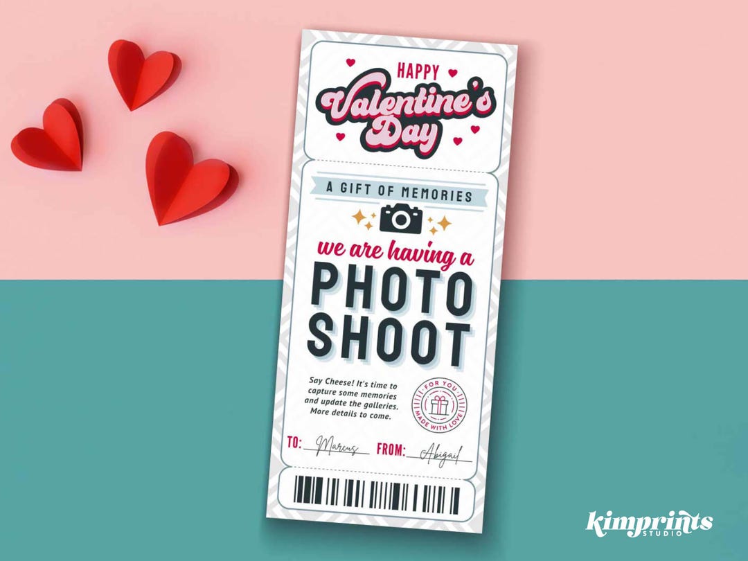 Photo Session Gift Template, Valentine Photo Shoot Gift Idea ...