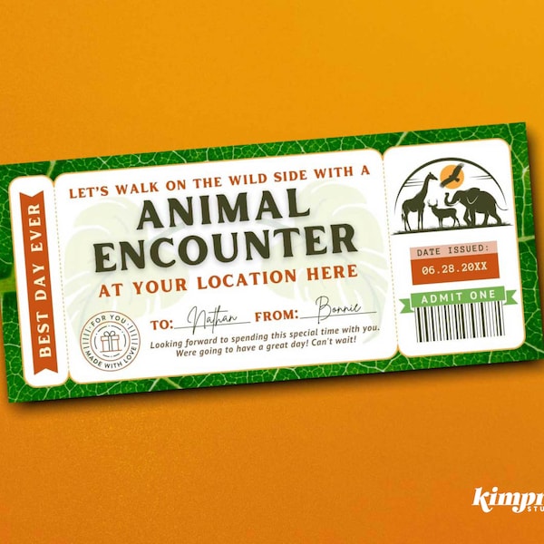 Animal Encounter Ticket - Etsy